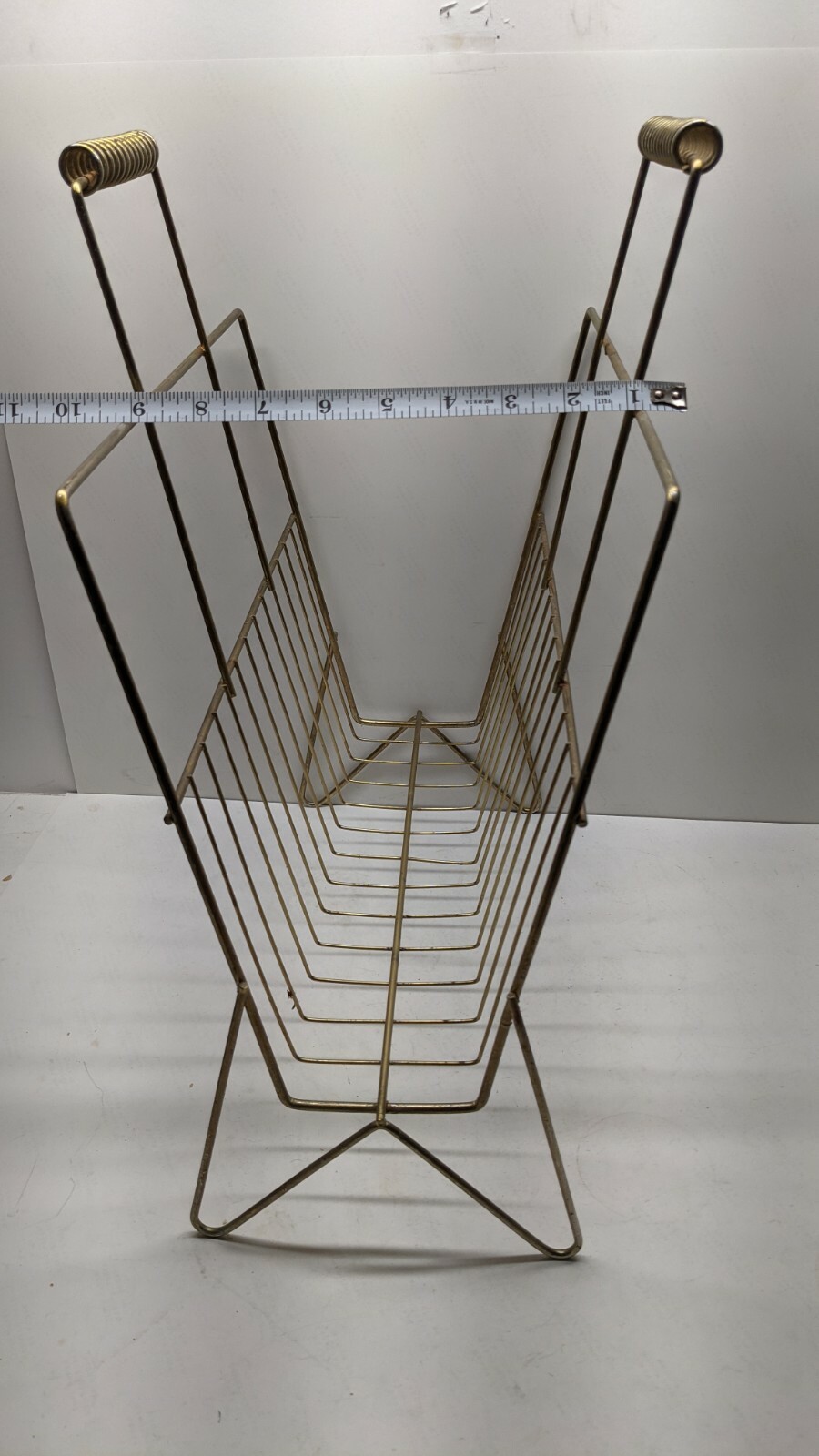 Vintage Mid Century Metal Wire Rack Record LP Album Stand Holder Atomic ...