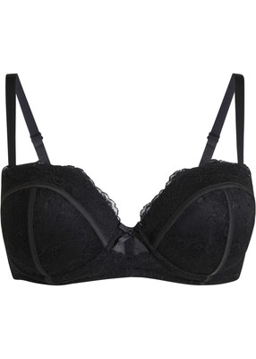 Balconette BH mit Bügel Gr 85 Cup E Schwarz Damen-Unterwäsche Bra ...