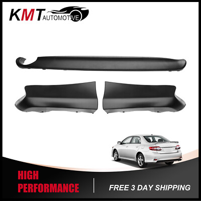3Pcs Rear Bumper Lip & Lower Spoiler LH+RH For 2011-2013 Toyota Corolla ...