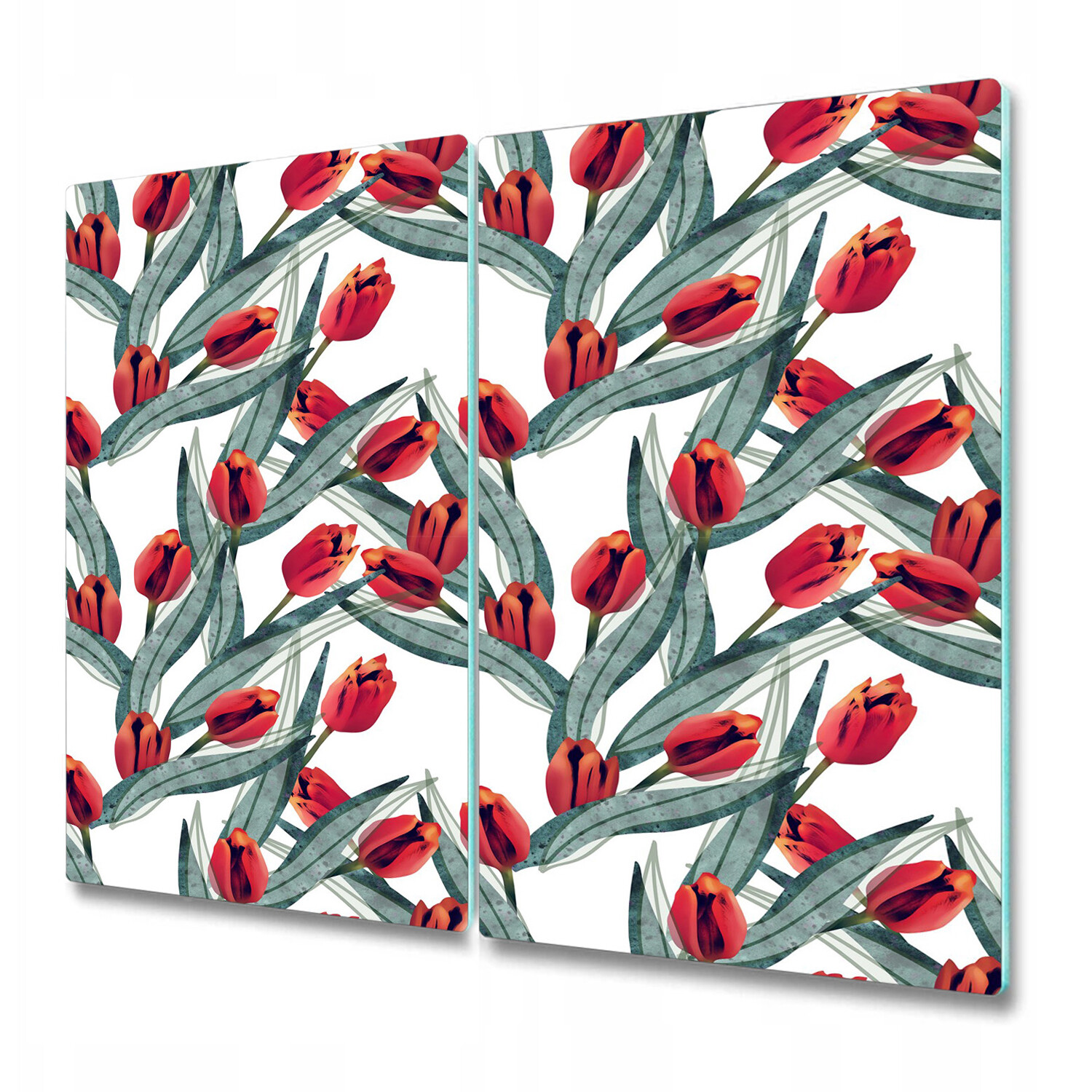 Glass Meat Board Induction Ceramic Hob Cover Worktop Saver Tulips ...