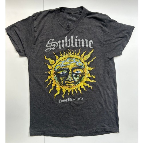 Sublime Tee Large Shirt Sun Gray Crew Neck Band Long Beach a | eBay
