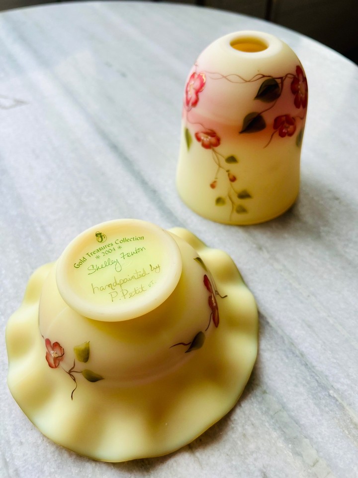 Fenton Glass Burmese “2004 Gold Treasures Collection Shelly Fenton” | eBay