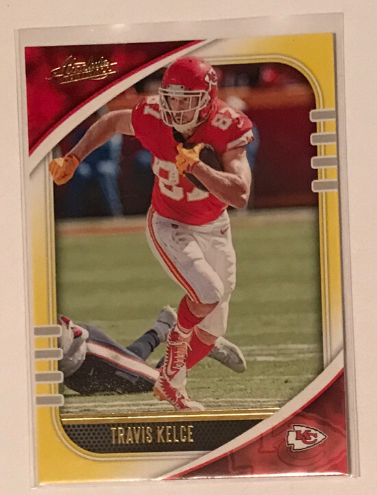 2020 Panini Absolute Football #98 TRAVIS KELCE KC CHIEFS YELLOW PRESS ...