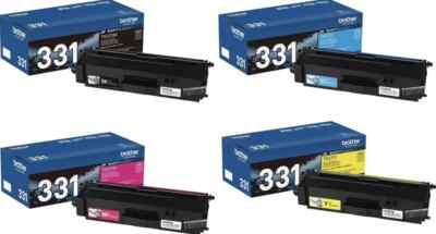 Genuine Brother TN-331 Toner Cartridge Set - Black Cyan Magenta Yellow ...