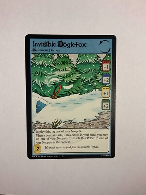 Neopets TCG - Invisible Doglefox 41/150 - Hannah And The Ice Caves 2004 ...