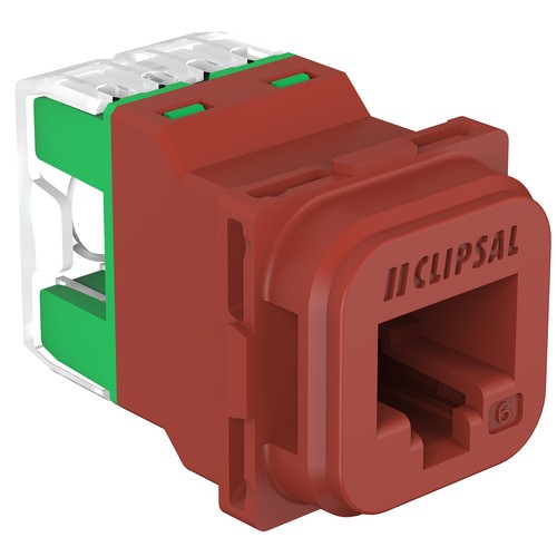 Clipsal 40 Series RJ45 CAT6 UTP Data Jack Mechanism Red | 40RJ45SMA6C ...