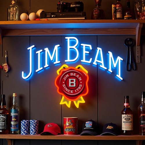 16"x12" Jim Beam Whiskey LED Neon Sign With Dimmer USB Powered Light ...