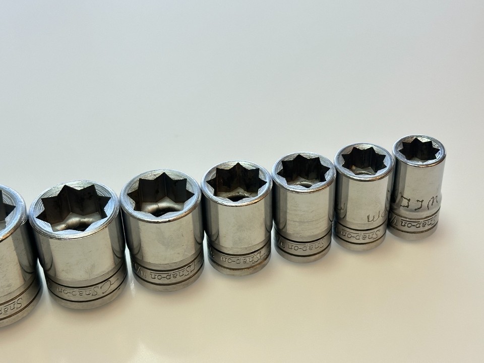 Snap On Tools USA 8pc 1/2" Drive 8 Point Double Square Socket Set, 7/16 ...