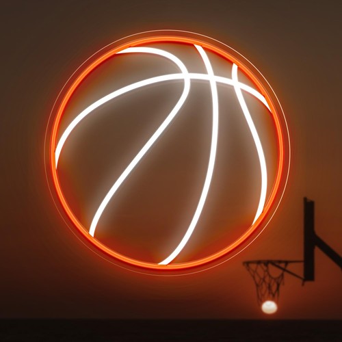 Basketball Neon Sign, 12.6×12.6 Inch Led Light, Orange, White | eBay