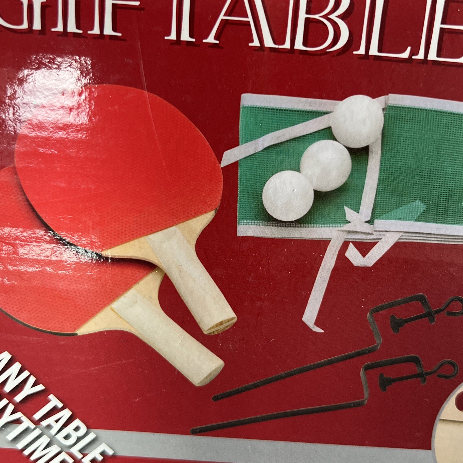 Ping Pong Paddle Set Table Top Tennis Balls Net & Bracket Clamps 2 ...