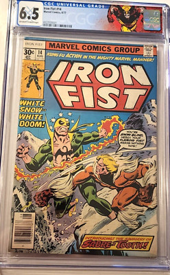 IRON FIST #14 MARVEL COMIC 8/77 CGC 6.5 1ST APPEARANCE SABRETOOTH | eBay