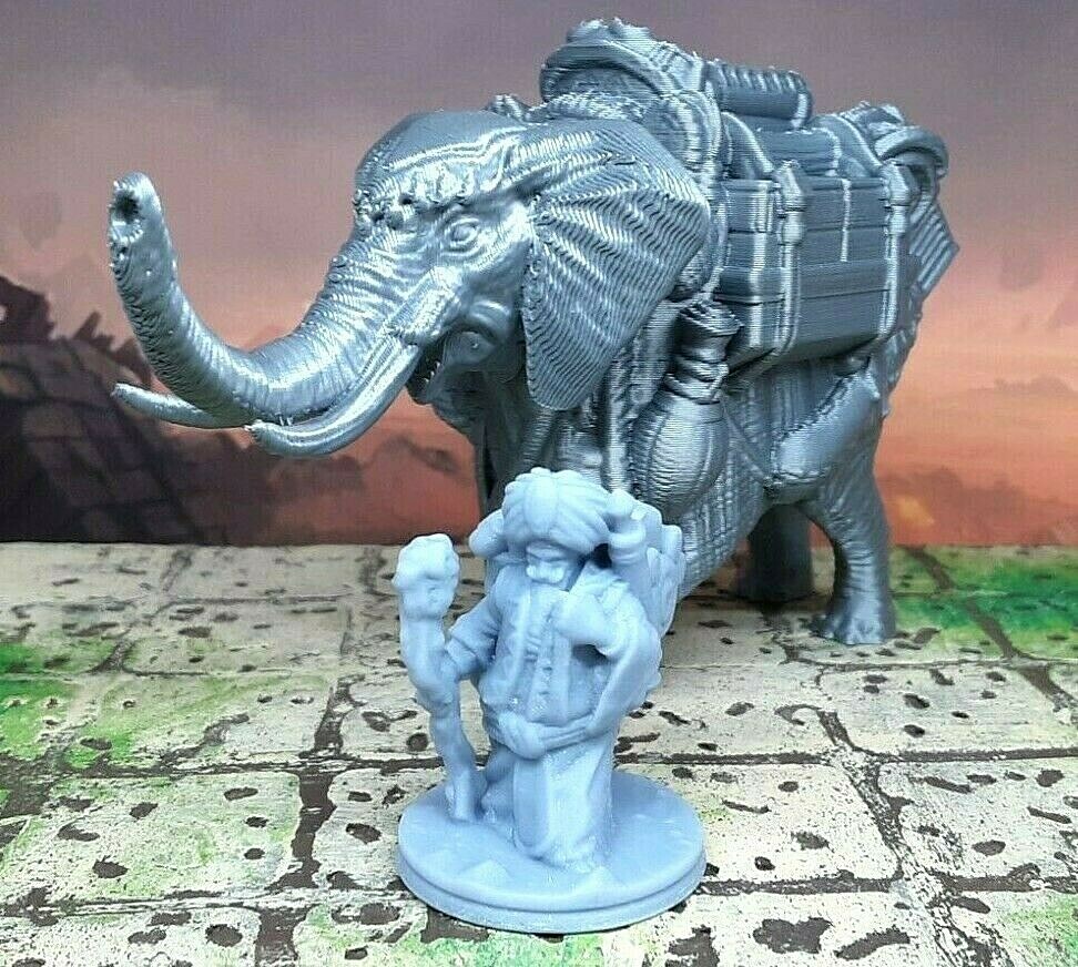 2 Piece Travelling Merchant w/ Pack Elephant Mini Miniature Figure 28 ...