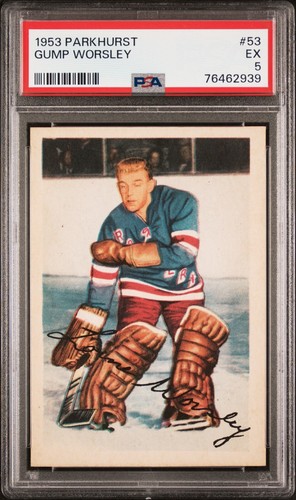 PSA 5 EX 1953 PARKHURST GUMP WORSLEY (HOF) VINTAGE ROOKIE HOCKEY CARD ...