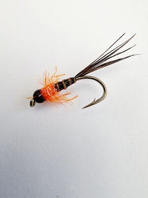 3 Trout Flies Black & Orange Phesant Tailed Nymphs. A DEADLY FLY | eBay UK