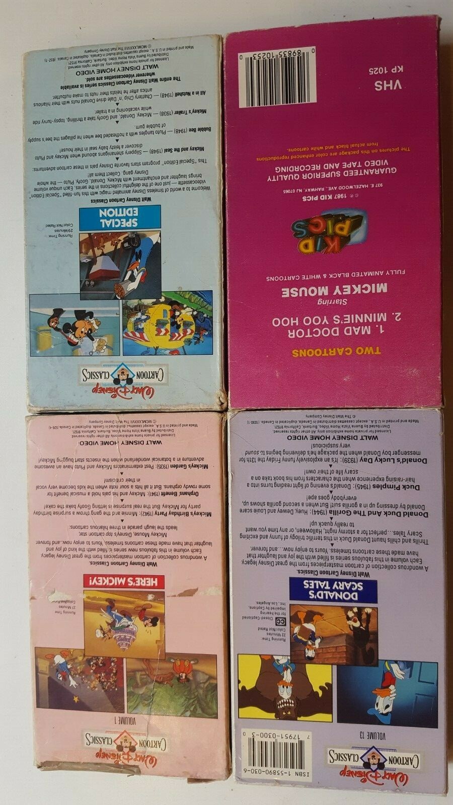 4 - CLASSIC DISNEY CARTOON VHS CLASSIC MICKEY DONALD GOOFY 1930s ...