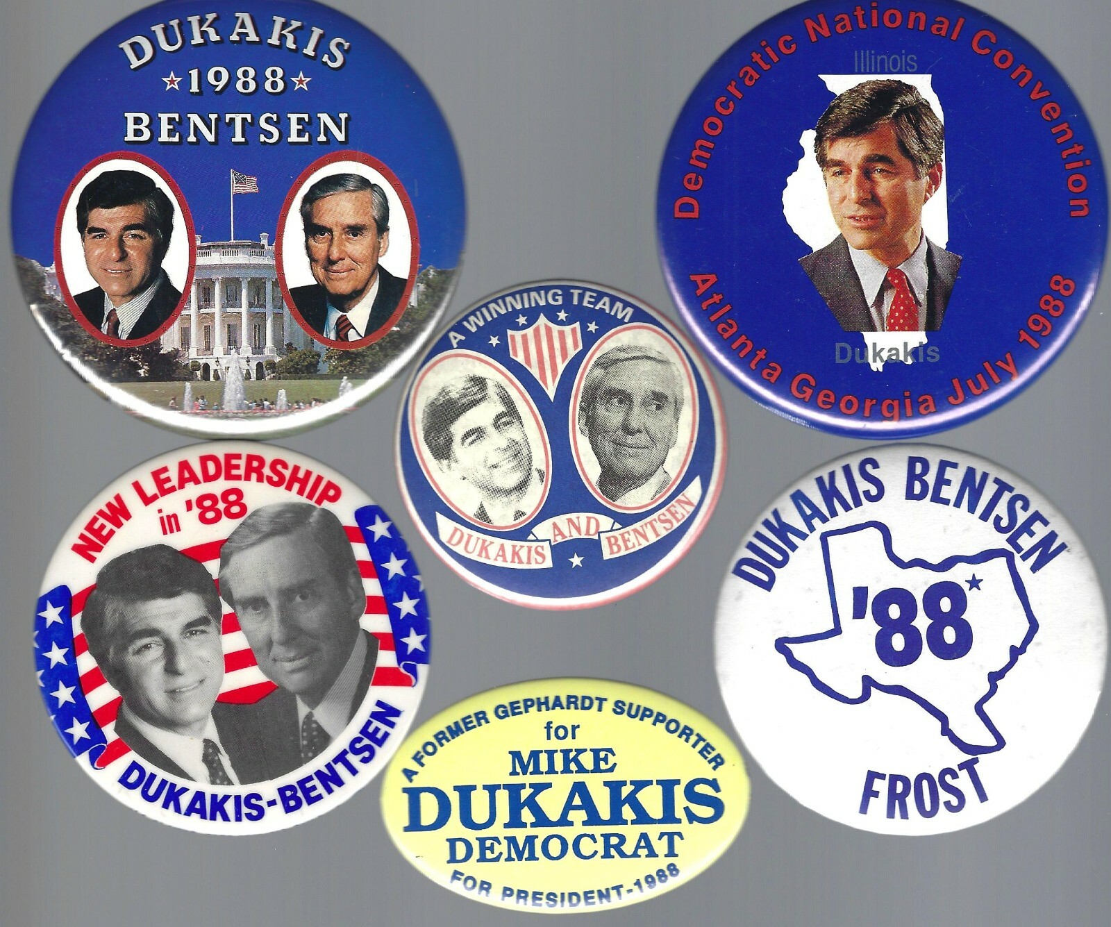 1988 MIKE DUKAKIS & LLOYD BENTSEN CAMPAIGN BUTTON GROUP - B | eBay