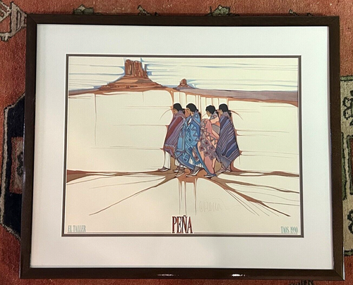 Vintage RARE Amado Pena Signed Lithograph El Taller 1990 Taos Matted ...