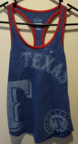 Nike Texas Rangers MLB Baseball Womens Blue Racerback Tank Top Tee ...