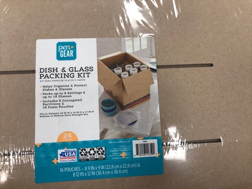 Dish & Glass Packing Kit, 16 Foam Pouches & 8 Partitions, Fits Medium ...