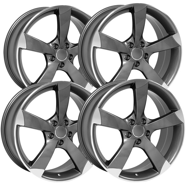 (Set of 4) OE Wheels AU29 19x8.5 5x112 +35mm Gunmetal Wheels Rims 19 ...