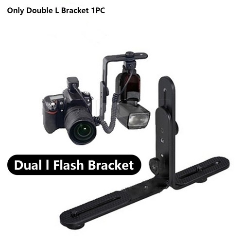 Adapter Flash Unit Double Bracket For DSLR Camera Metal Holder ...