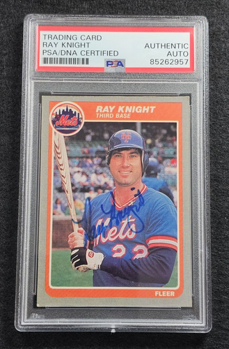 1985 RAY KNIGHT Signed Fleer Baseball Card-NEW YORK METS-PSA | eBay