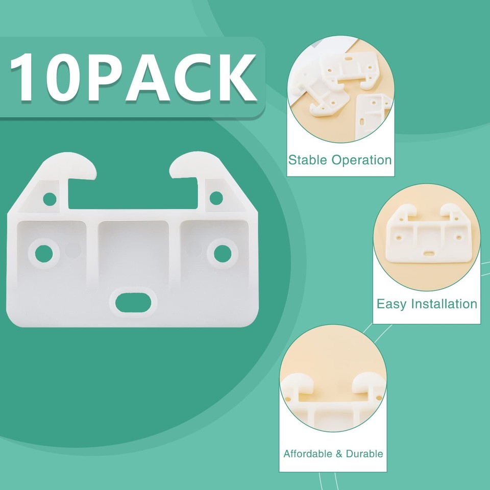 10 Pieces White Plastic Drawer Guides Rear Drawer Replacement Guides ...