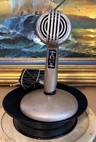 Vintage Astatic #C-2644 Brown Microphone w/Desk Stand & Cord-Untested ...