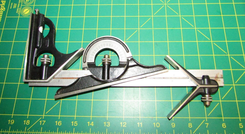 Starrett Combination Square w/No. 490 Protractor/Center Head - Lot WH ...