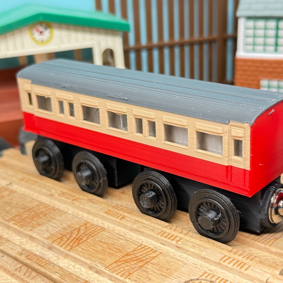 Wooden Railway Express Passenger & Brake Coach Train Custom for Thomas ...