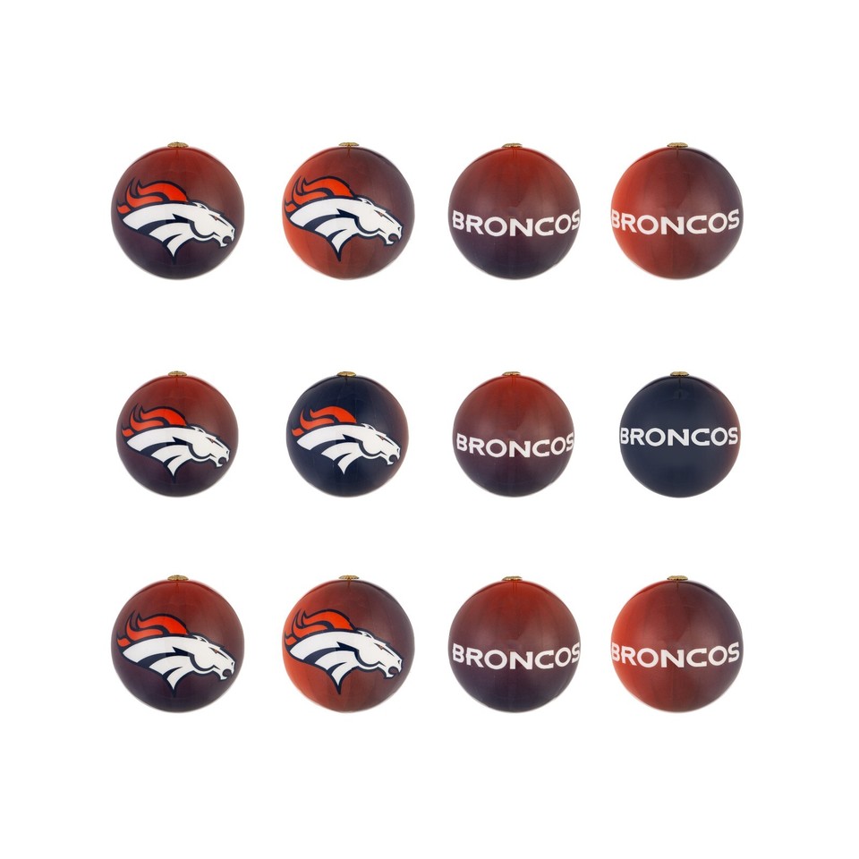 Denver Broncos Holiday Ball Christmas Ornaments Set of 12 Team Sports ...