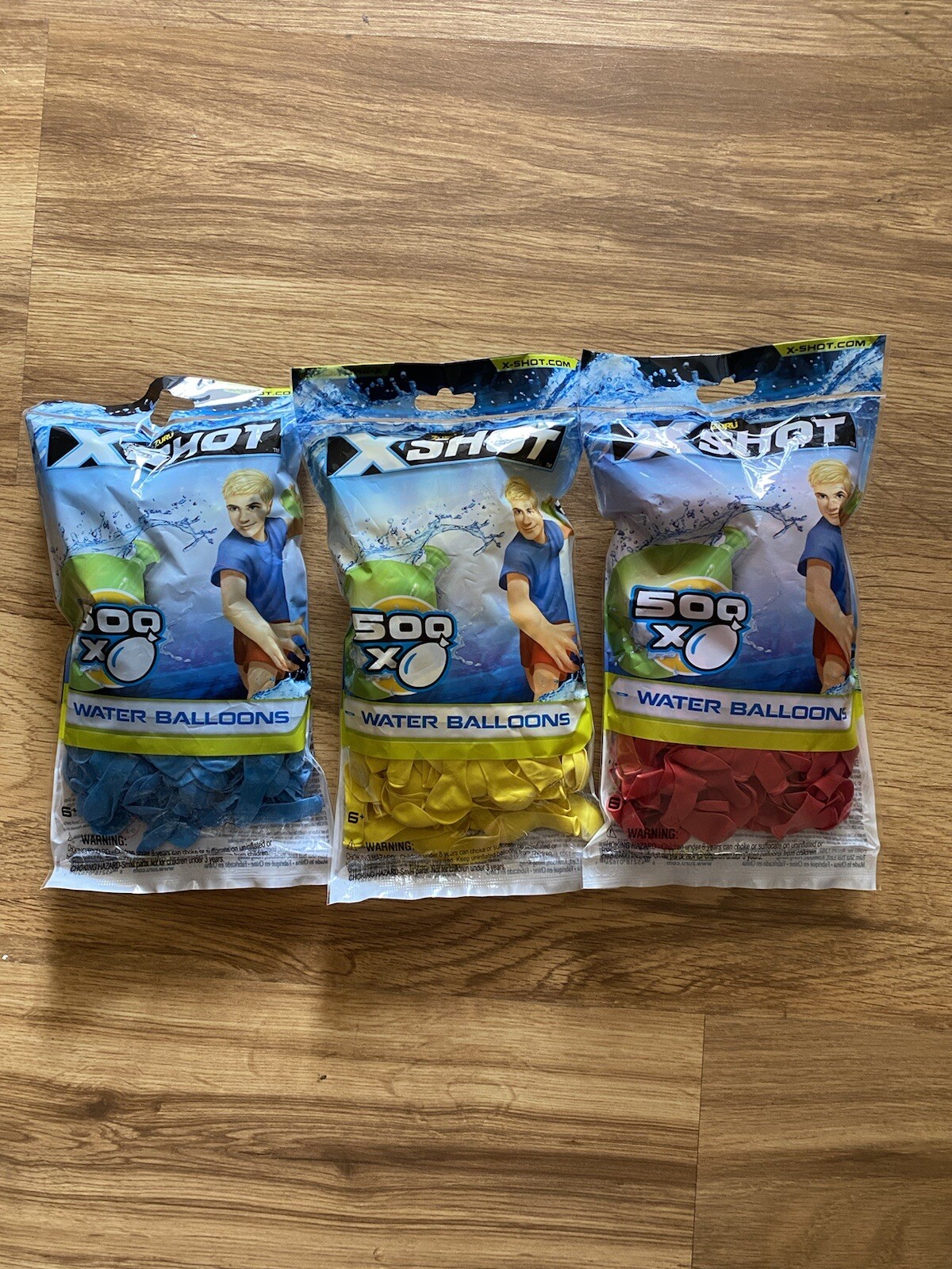 Water Balloons Lot Of 3 Pks of 500 (1500 total) Yellow Red Blue Zurich ...