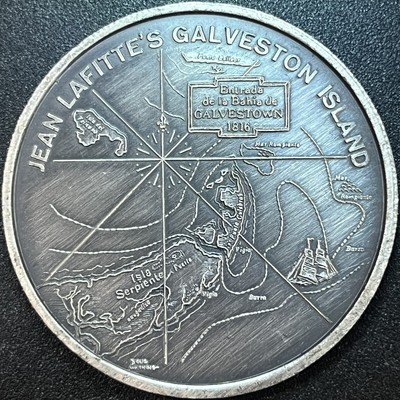 Jean Lafitte's Galveston Island Medallian Coin Medal 1 1/2" Diameter | eBay
