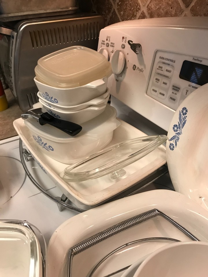 vintage pyrex complete cook and serve set with handles, serving trays ...