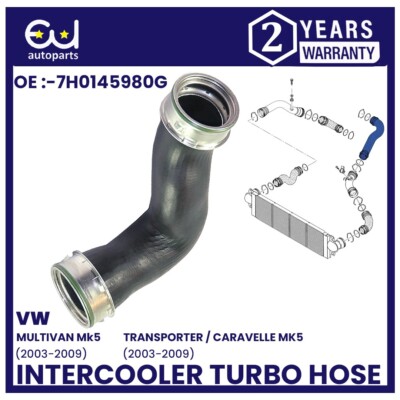 INTERCOOLER TURBO HOSE PIPE FOR VW TRANSPORTER T5 MULTIVAN 1.9 TDI ...