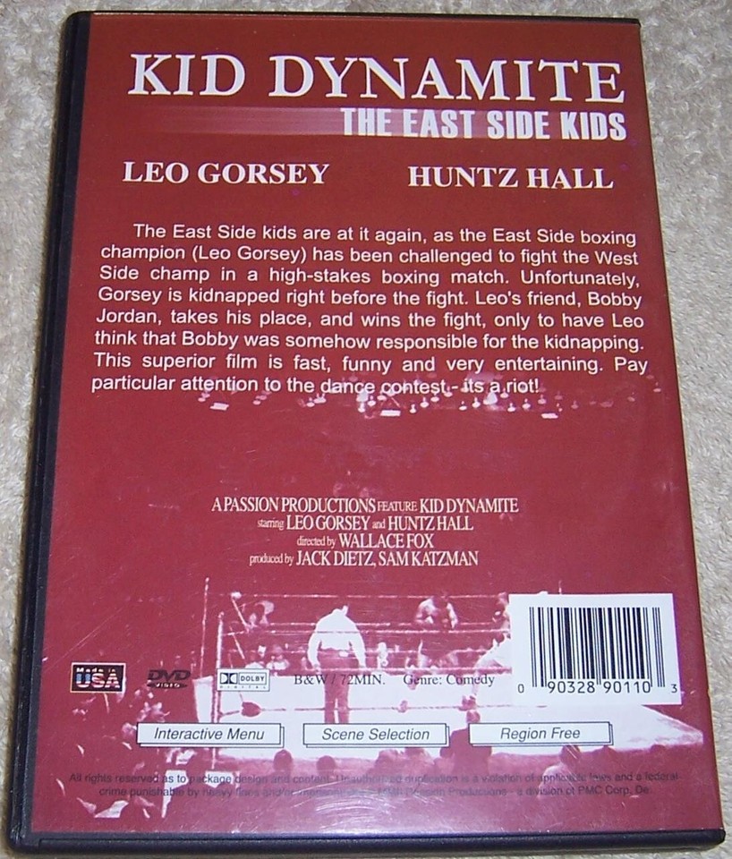 Kid Dynamite The East Side Kids DVD Leo Gorsey Huntz Hall 90328901103| eBay