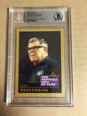 Weeb Ewbank Signed 1991 ENOR Pro Football HOF Card with BAS Beckett | eBay