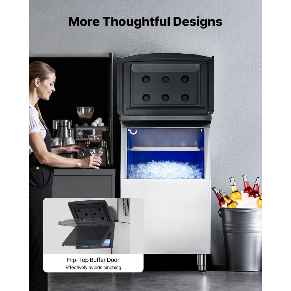Commercial Ice Maker Storage Bin 250lbs Capacity Stainless Steel Ice ...