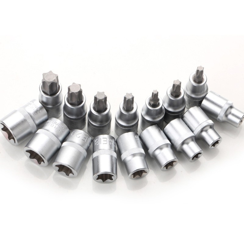 E & for T TORX Star Socket Set External Star Socket Set E10-E24 T30-T70 ...