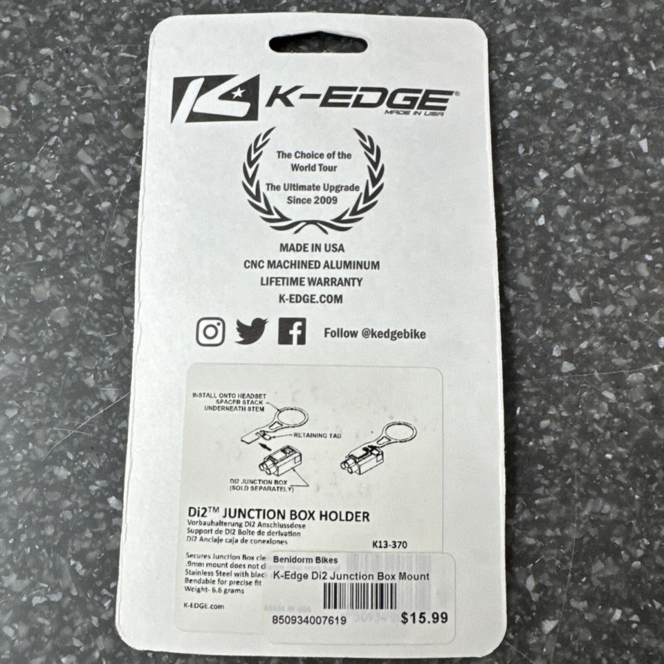 K-Edge Di2 Stem Mount Junction Box Holder for Shimano Di2 Junction Box ...
