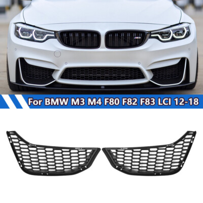 Pair For BMW M3 M4 F80 F82 12-18 Front Bumper Fog Light Grille Grill ...