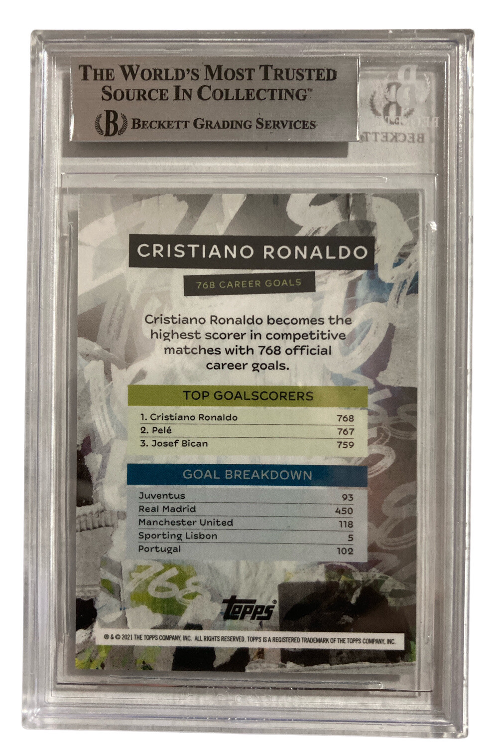 2021 TOPPS NOW UCL 768 Career Goals Signed By Pele & Cristiano Ronaldo ...