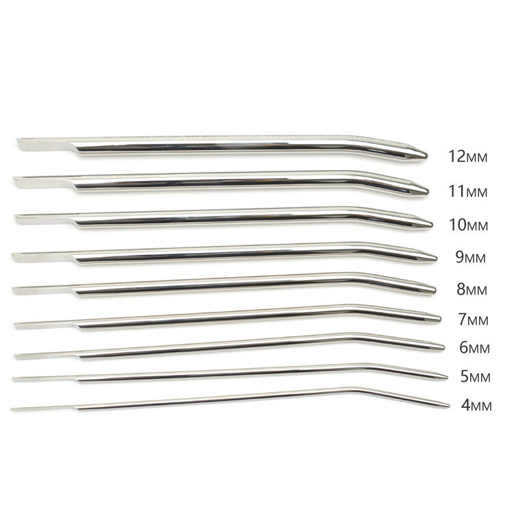 Men Metal 4-12mm Penis Insert Sounding Sounds Training Rod Stretcher ...