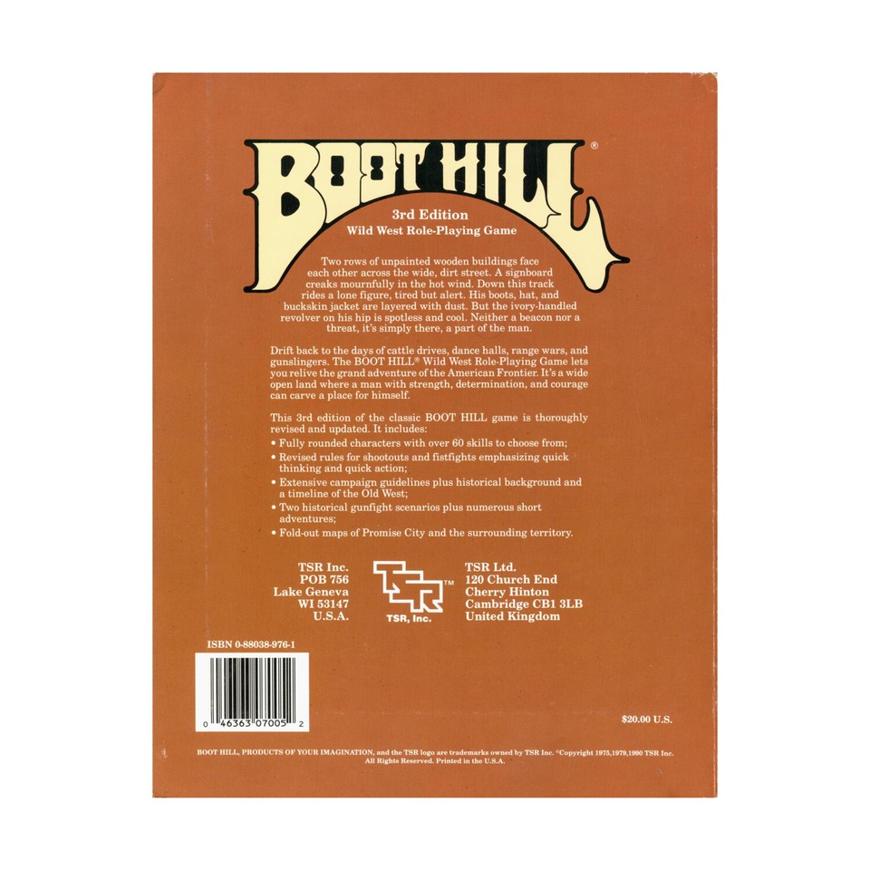 TSR Boot Hill Boot Hill (3rd Ed, 1st) VG | eBay