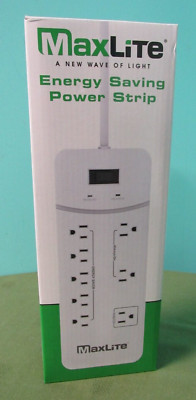 MaxLite 8 Outlet Energy Saving Power Strip with Surge Protection, 4 ...