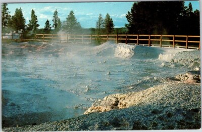 Fountain Paint Pot Yellowstone Park Wyoming Vintage Chrome Postcard ...