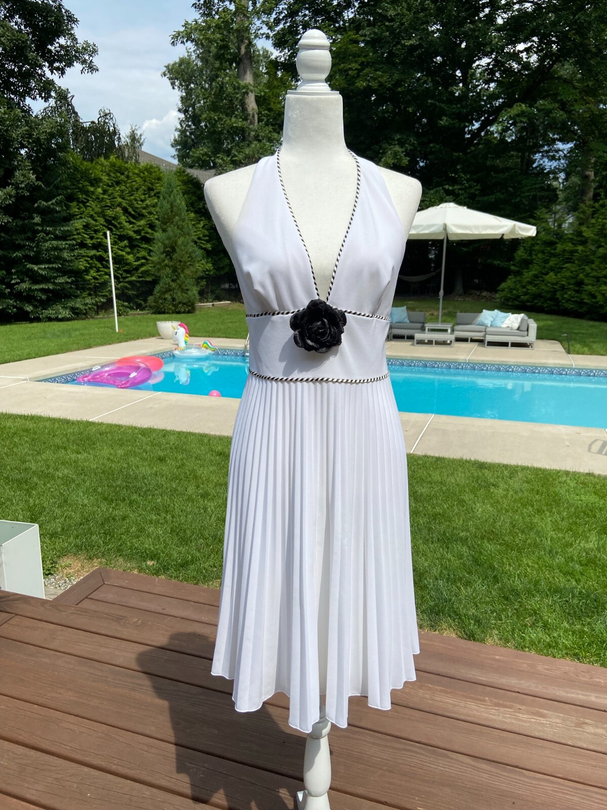 ABS White Halter Dress Backless Island Wedding 6 - Gem