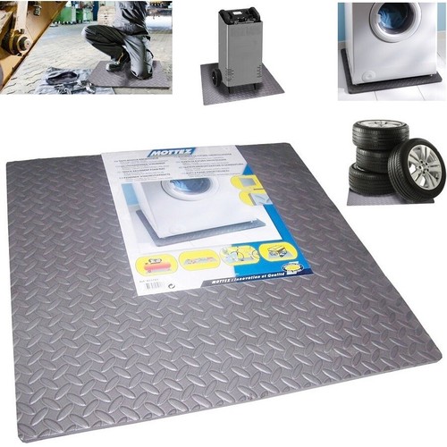 TAPPETO Ammortizzante in Gomma 62x62cm Casa Garage Base Appoggio Pesi ...