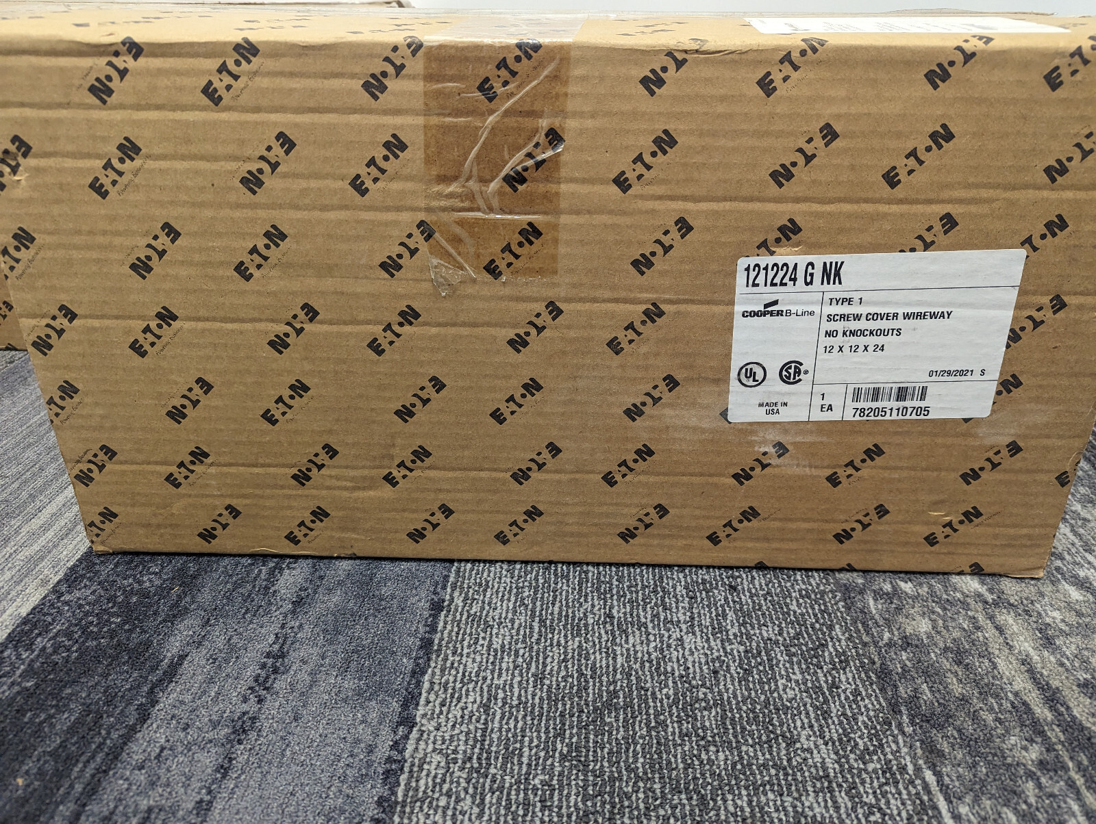 NIB Cooper B-LINE Screw Cover Wireway 12X12X24 121224GNK No Knockouts ...