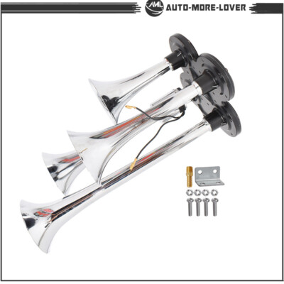 150 db Quad Trumpet Air Horn Kit Semi Train Truck Boat RV LOUD 4 Horns ...